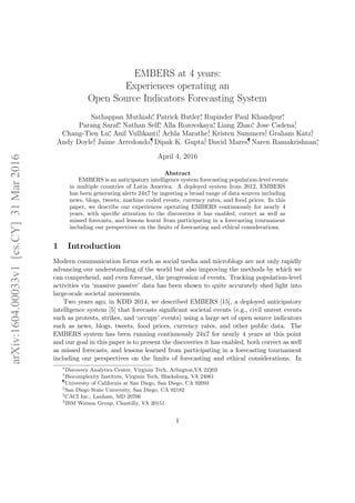 EMBERS at 4 years: Experiences operating an Open Source Indicators ...