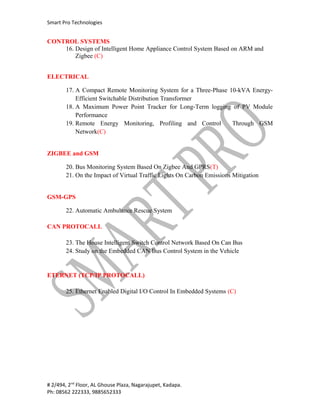 Embedded M.Tech project titles | DOC