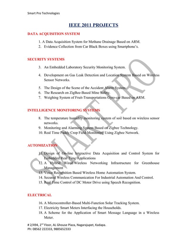 Embedded M.Tech project titles | PDF