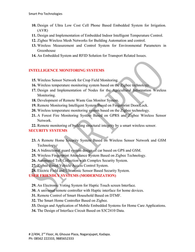 Embedded M.Tech project titles | PDF