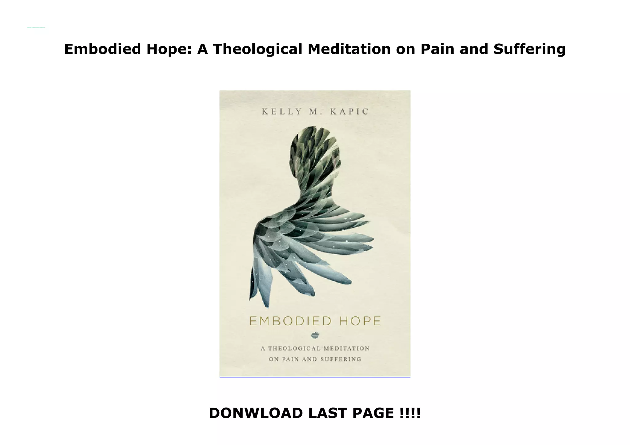 Embodied Hope: A Theological Meditation on Pain and Suffering | PDF ...