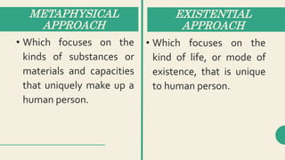 SHS Philosophy WHAT IS A HUMAN PERSON "Embodied spirit and etc. | PPTX