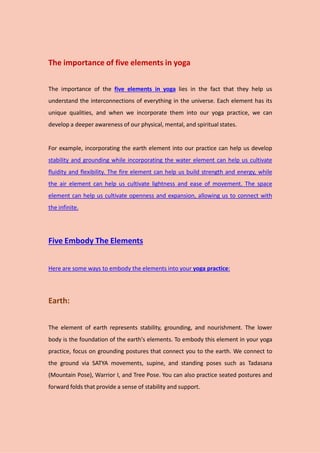 Embodying the 5 Elements in our Yoga Practice | PPTX