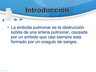 Embolia pulmonar | PPT