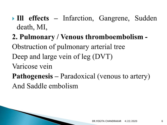 Embolism (THROMBOEMBOLISM) | PPTX