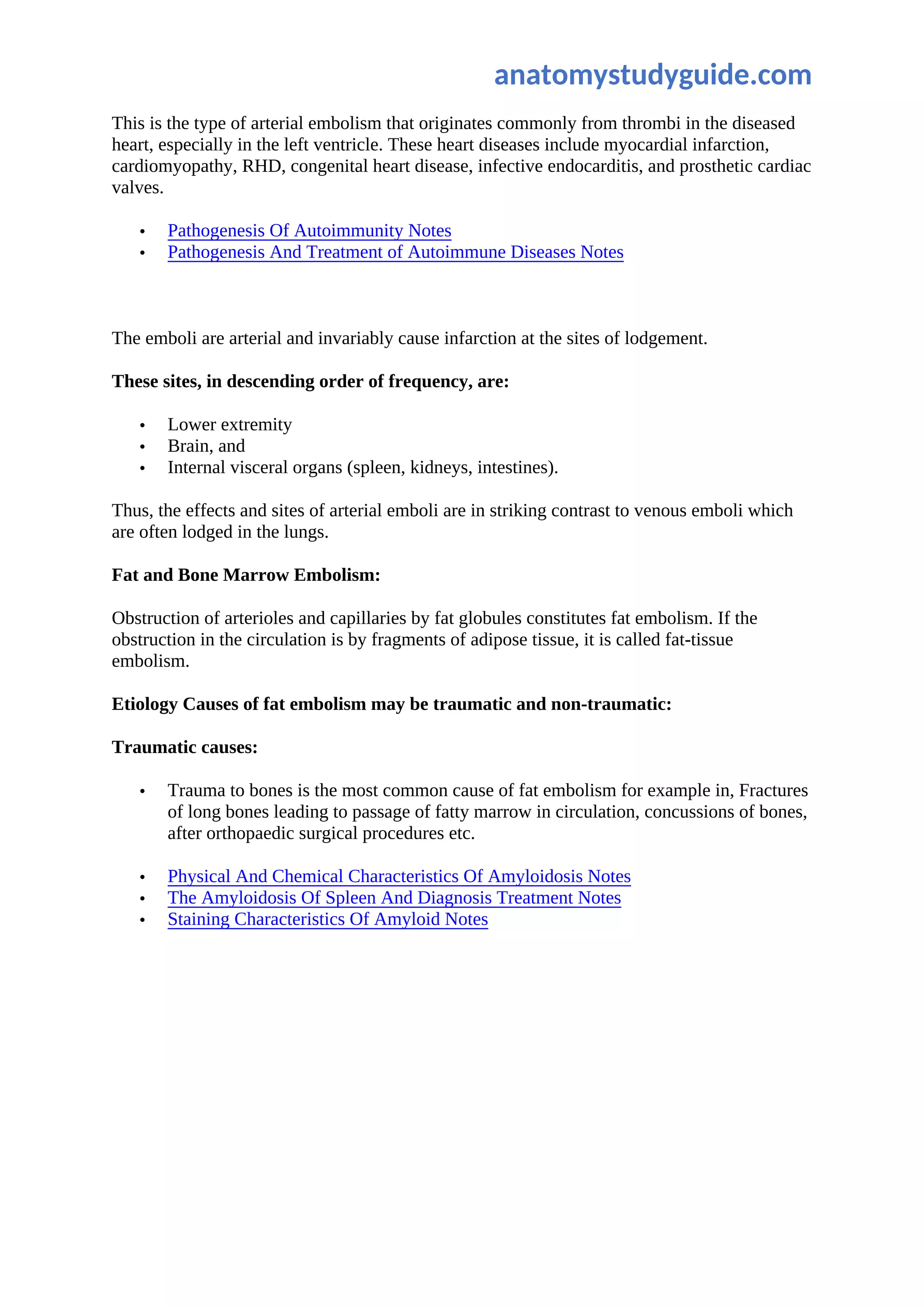 Embolism - Causes, Symptoms, Treatment, Diagnosis | PDF