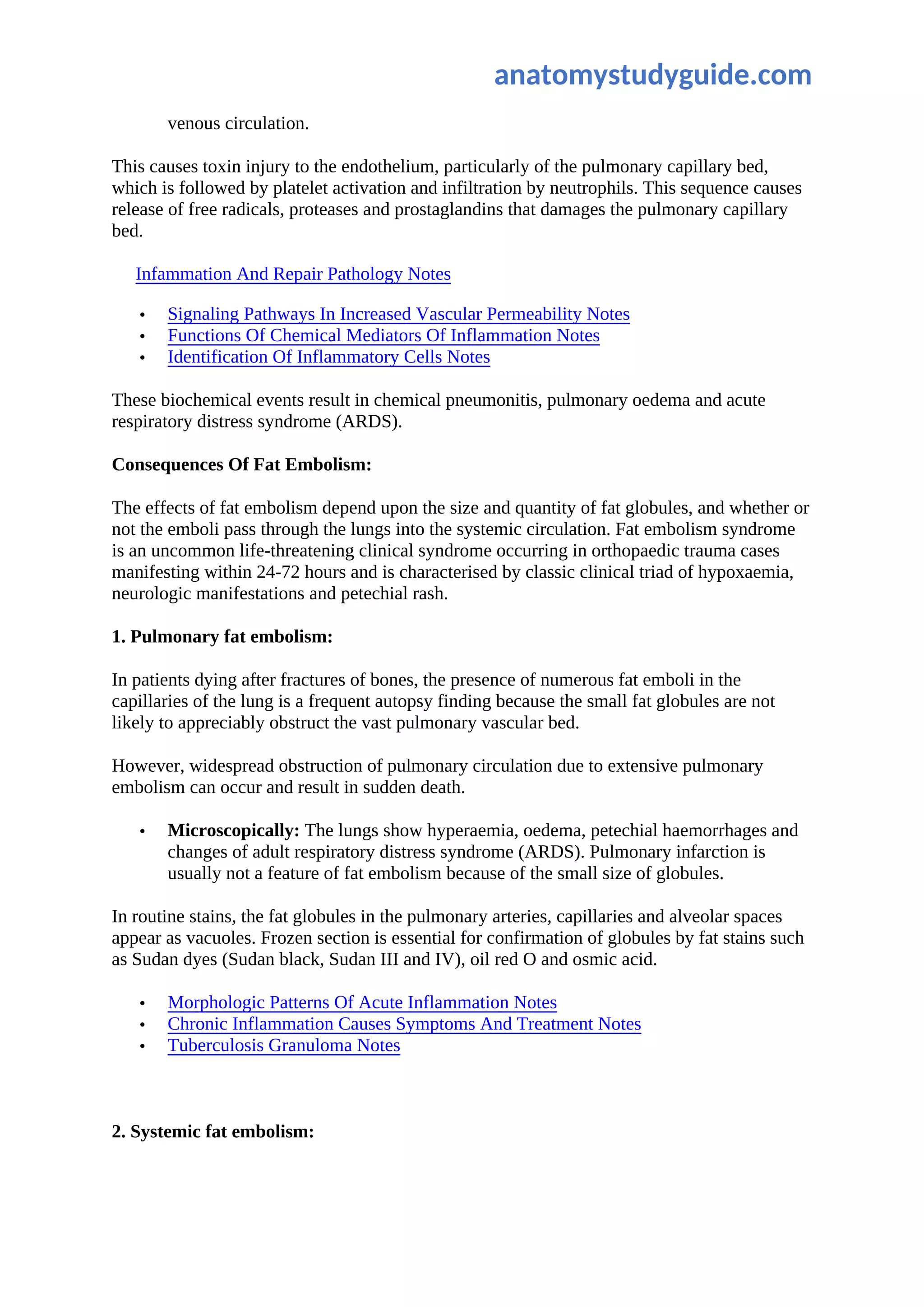 Embolism - Causes, Symptoms, Treatment, Diagnosis | PDF