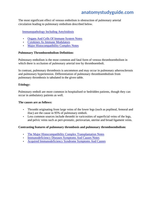 Embolism - Causes, Symptoms, Treatment, Diagnosis | PDF