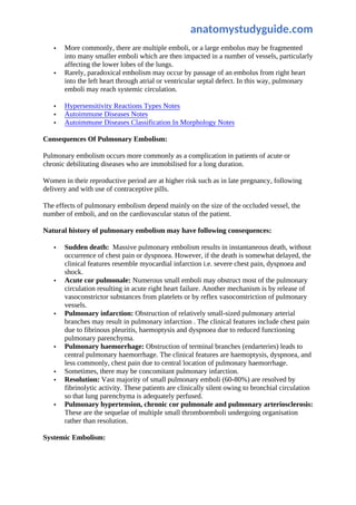 Embolism - Causes, Symptoms, Treatment, Diagnosis | PDF