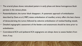 EMBOLIZATION IN JNA SURGERY. Before surgery | PPTX