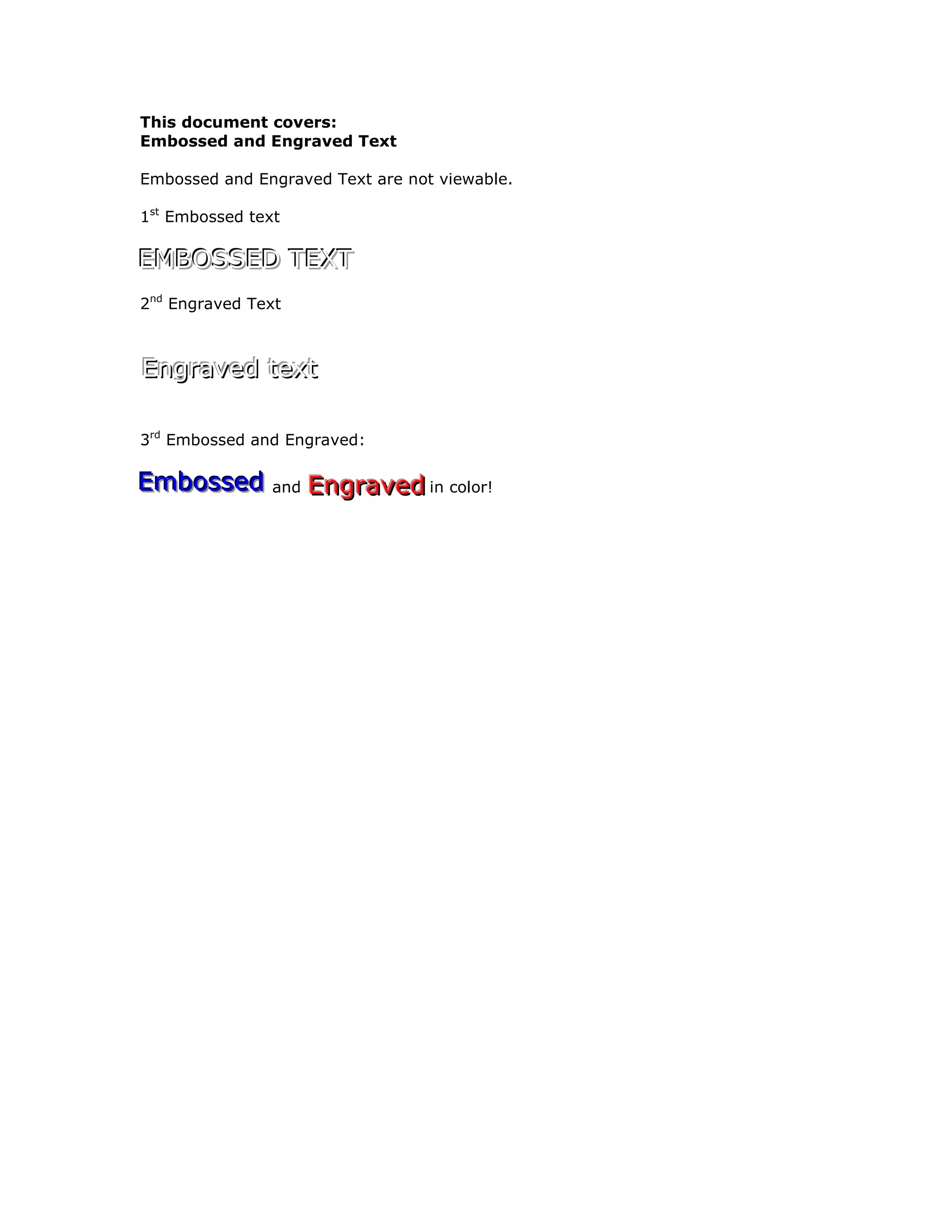 Embossed and engraved | DOCX