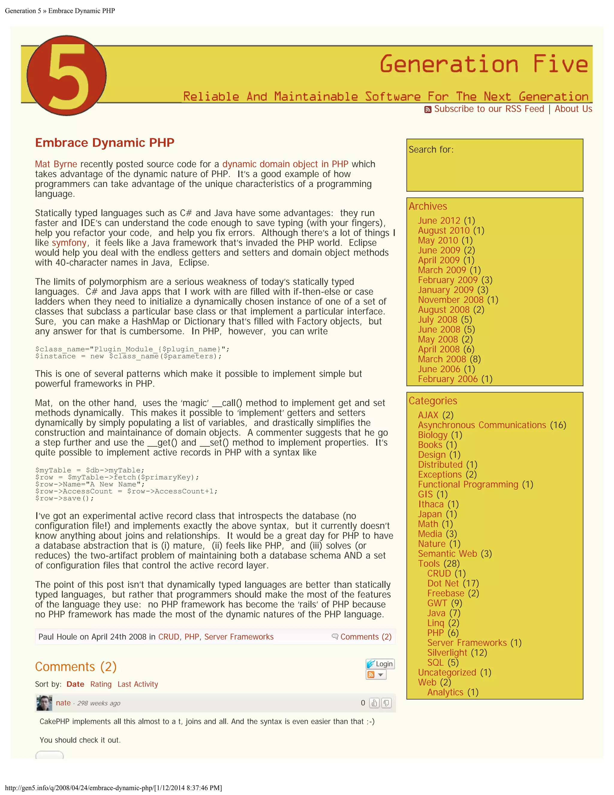 Embrace dynamic PHP | PDF