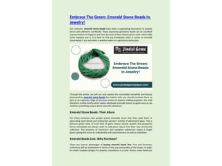Embrace The Green- Emerald Stone Beads In Jewelry.pptx