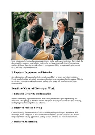 Embracing Cultural Cultural Diversity at Work: Importance, Benefits and ...
