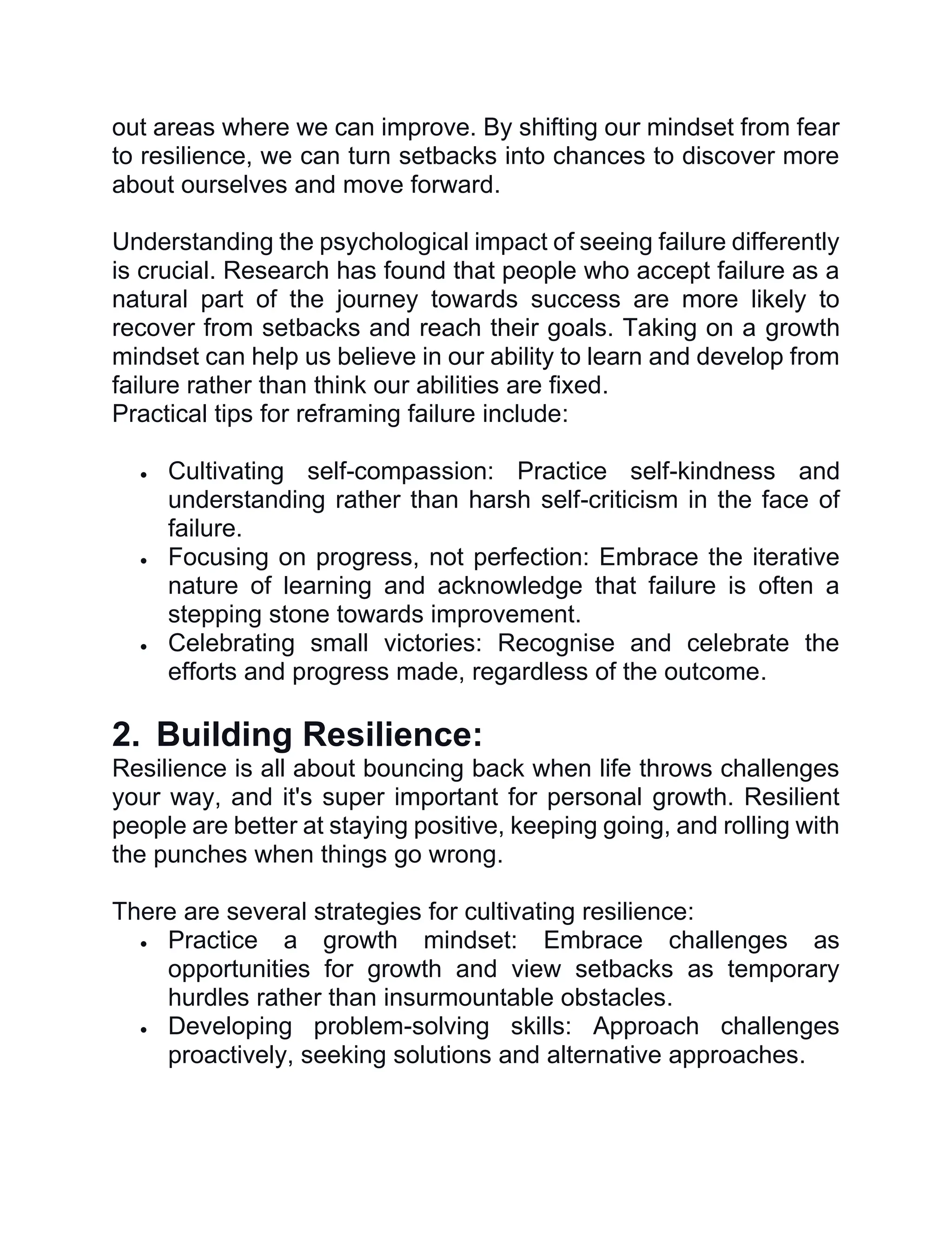 Embracing Failure-A Pathway to Personal Growth and Success | PDF