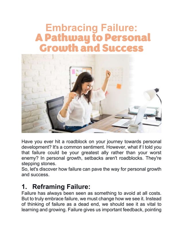 Embracing Failure-A Pathway to Personal Growth and Success | PDF