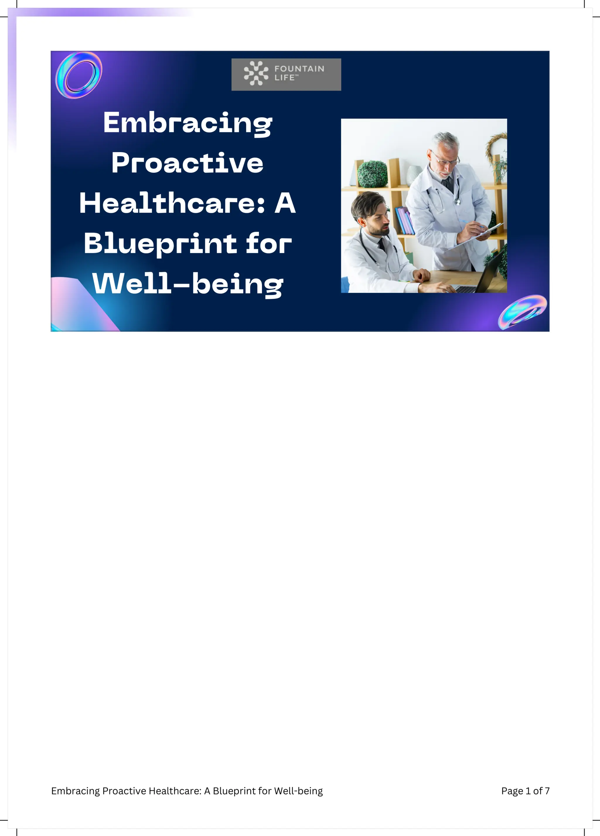 Embracing Proactive Healthcare A Blueprint for Well-being | PDF