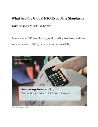 What Are the Global ESG Reporting Standards Businesses Must Follow? | PDF