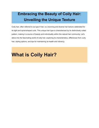 Embracing the Beauty of Coily Hair_ Unveiling the Unique Texture.pdf