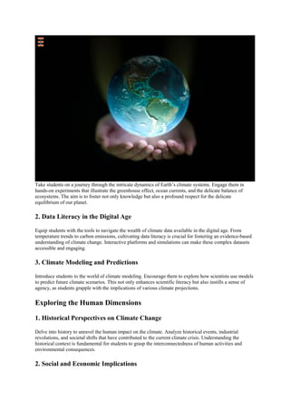 Climate Change: An Interdisciplinary Journey in Education | Future ...