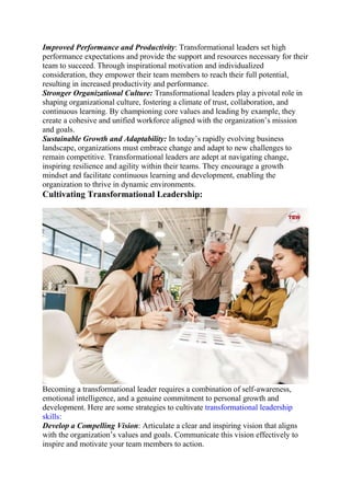 Embracing Transformational Leadership | The Enterprise World | PDF