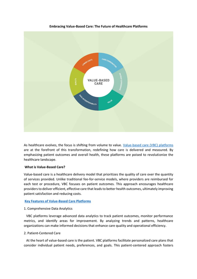 Embracing value of the value based care. | PDF