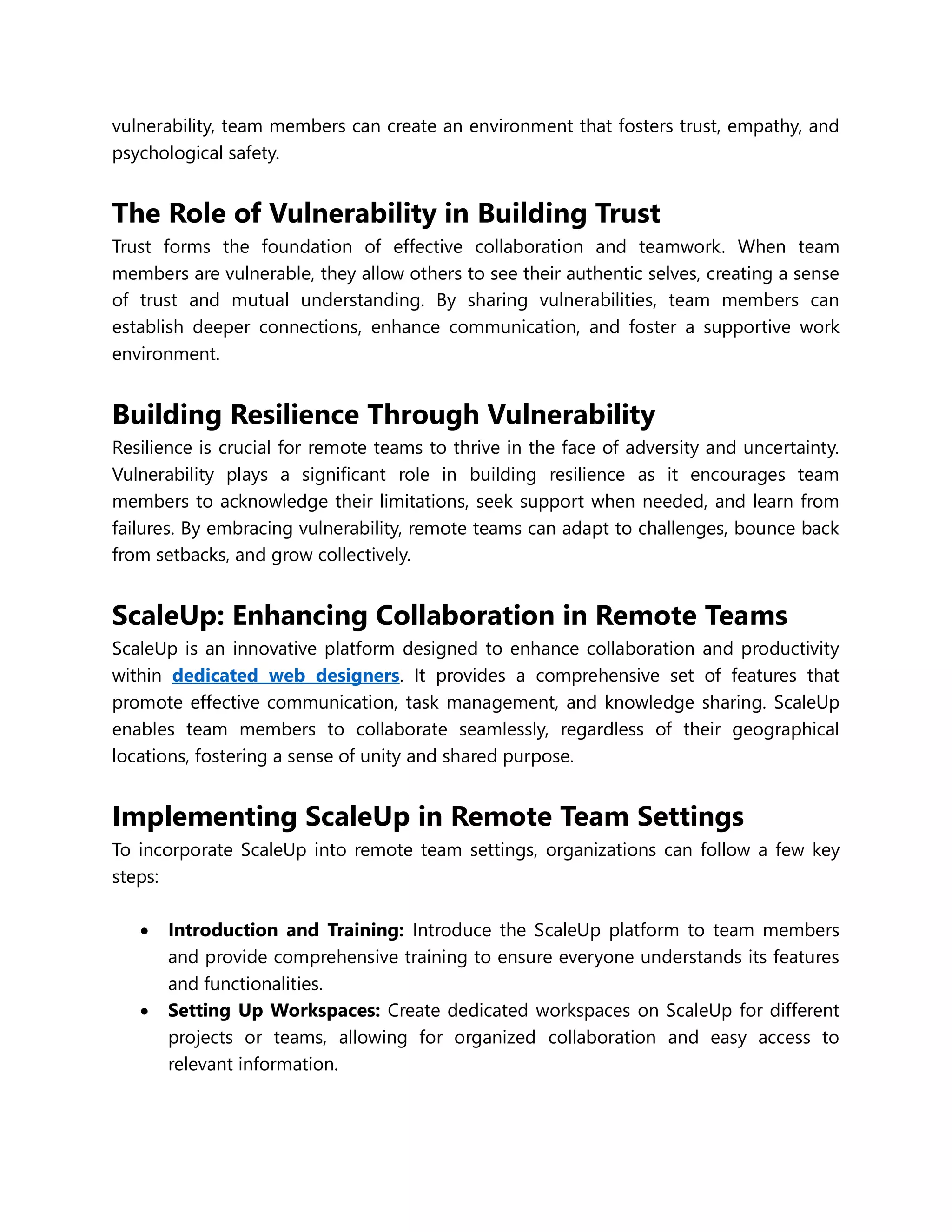 Embracing Vulnerability: Building Trust and Resilience in Remote Teams ...