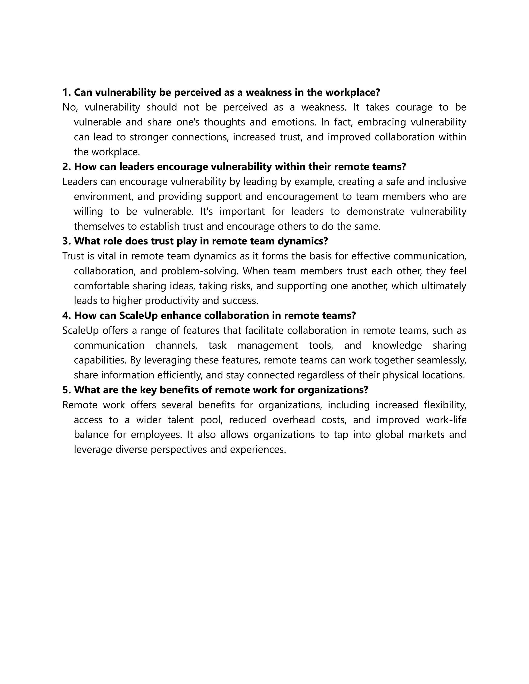 Embracing Vulnerability: Building Trust and Resilience in Remote Teams ...