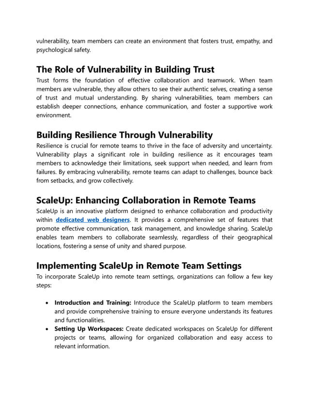 Embracing Vulnerability: Building Trust and Resilience in Remote Teams ...