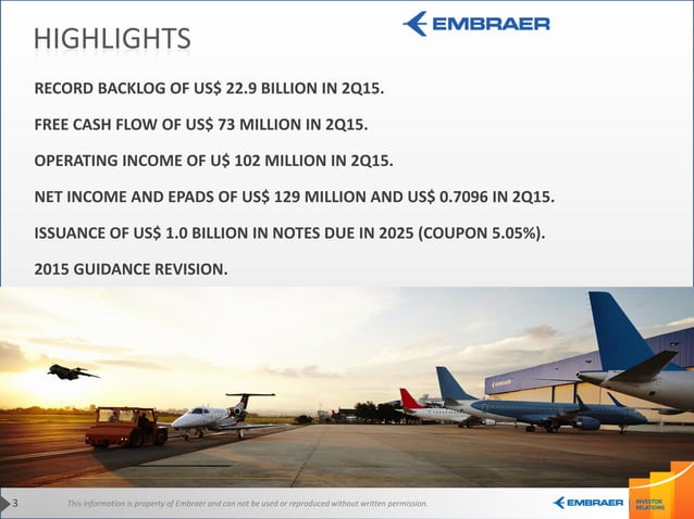 Embraer 2 q15_results_final | PPT
