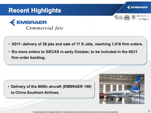 Embraer Conference Call 3Q11 Results | PPT