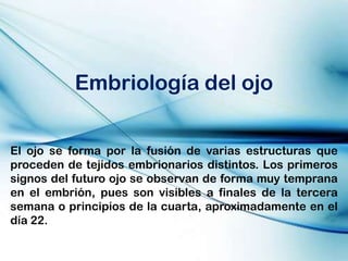 Embriología ocular | PPTX