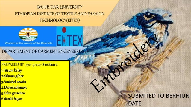 Embroidery | PPTX | Needlework | Arts and Crafts