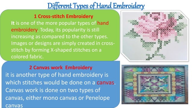 Embroidery | PPTX | Needlework | Arts and Crafts