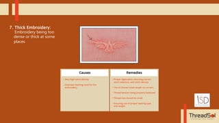 What causes defects due to embroidery? | PPTX