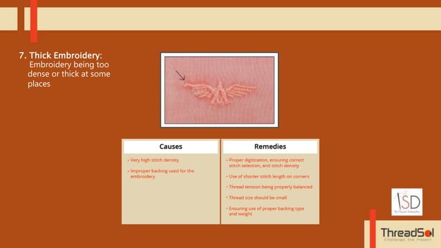 What causes defects due to embroidery? | PPTX