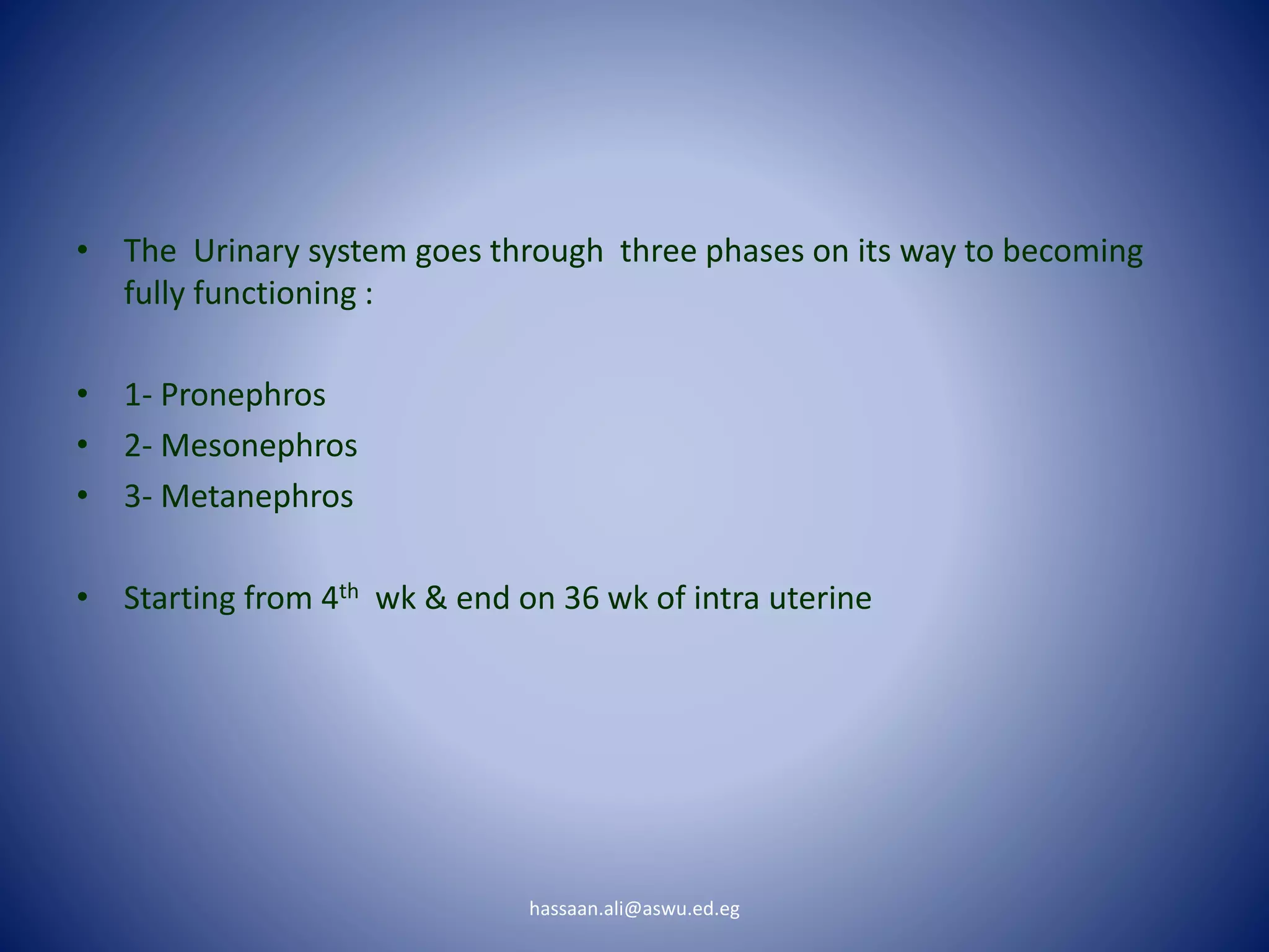 Embryology, Normal Development of Urinary System | PPTX