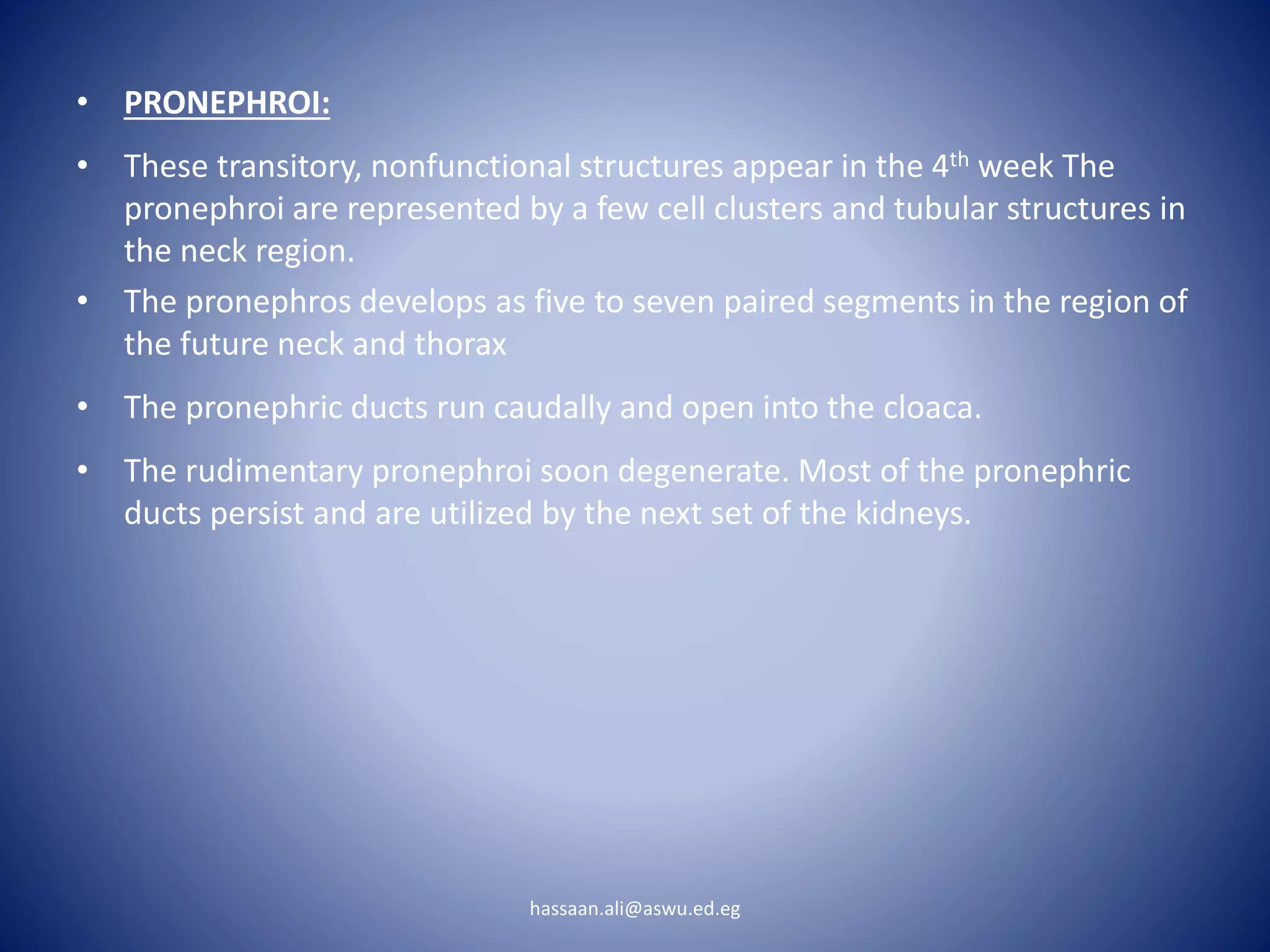 Embryology, Normal Development of Urinary System | PPTX