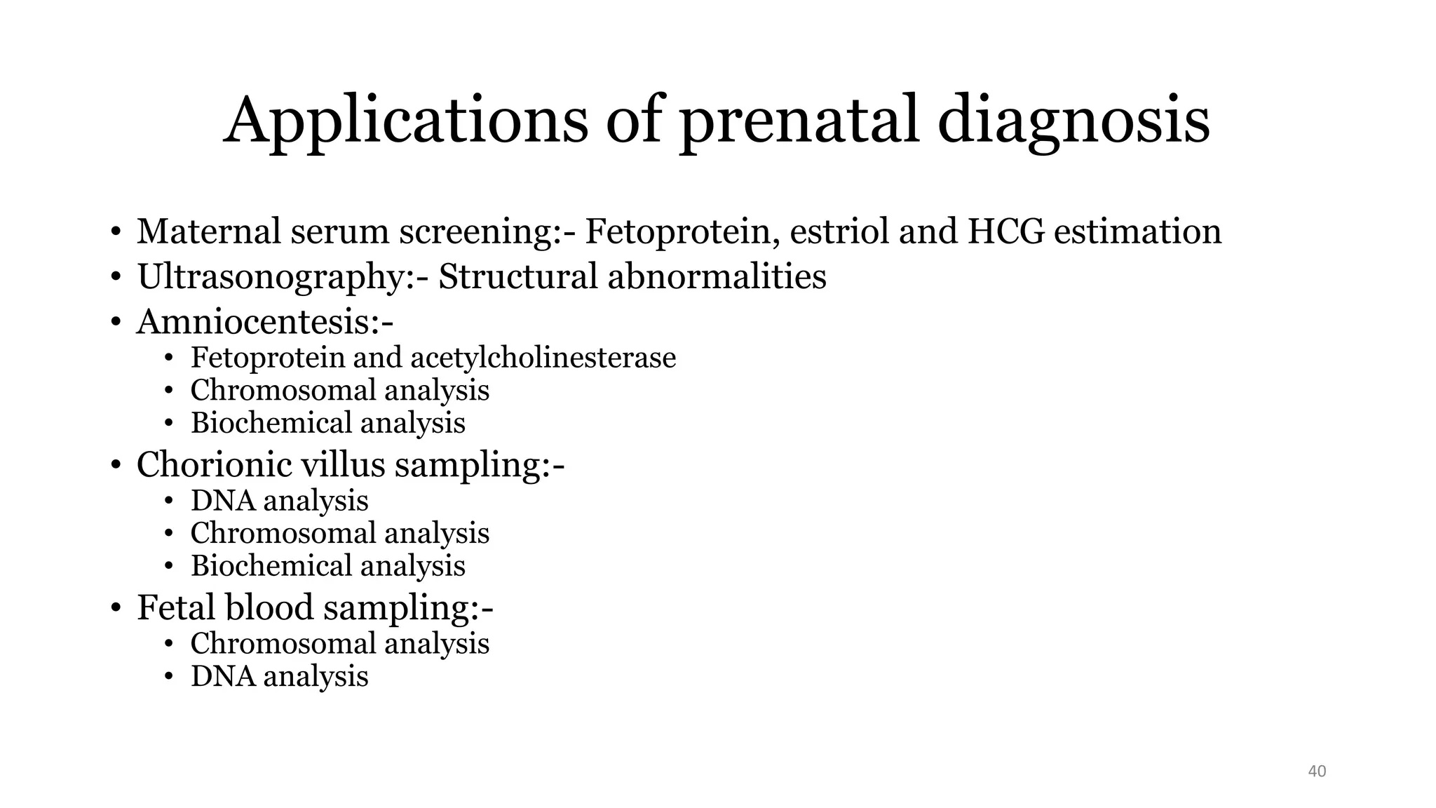 diagnosis and tests of embryo and fetus : prenatal diagnosis | PPT