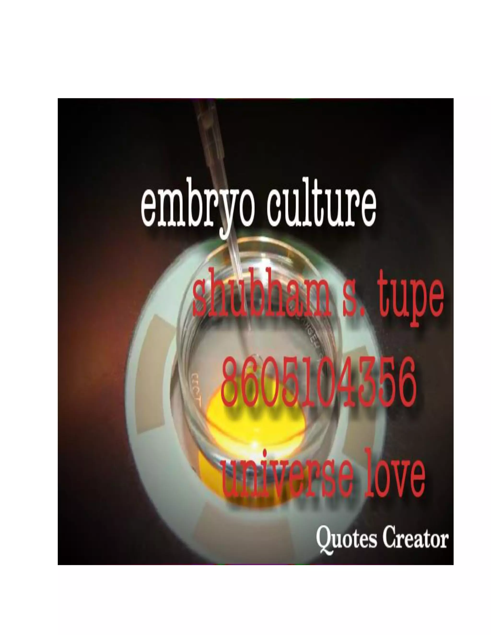 Embryo culture | PDF