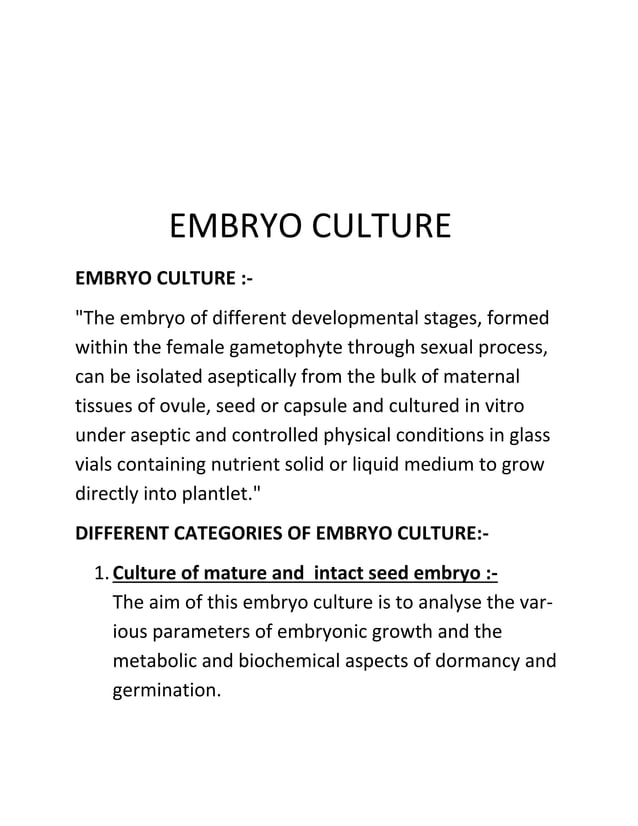 Embryo culture | PDF | Infertility | Reproductive Health