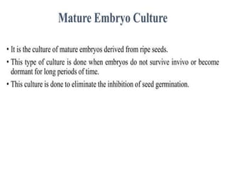 Embryo culture in plant breeding and genetics | PPTX