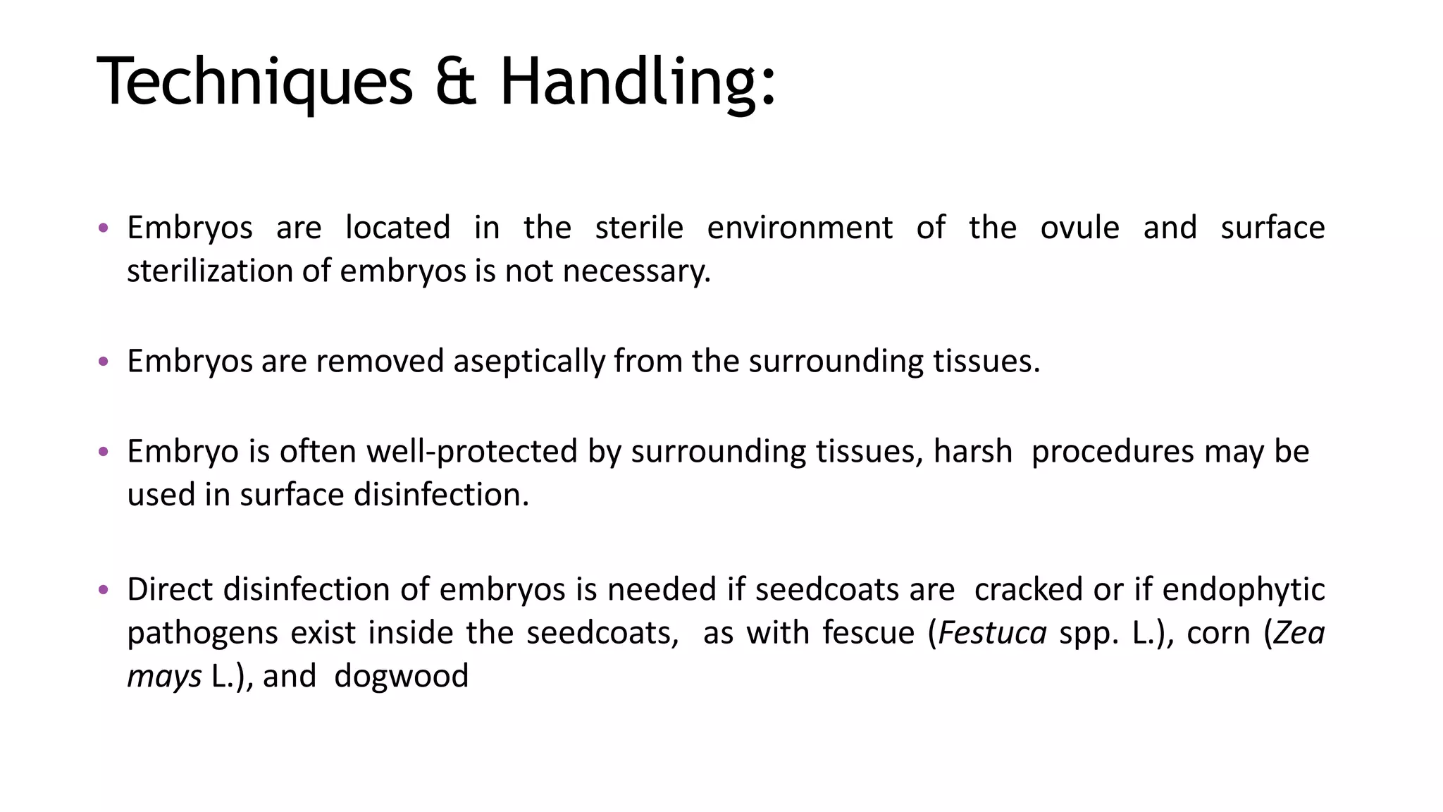 Embryo culture and embryo rescue technique | PPTX