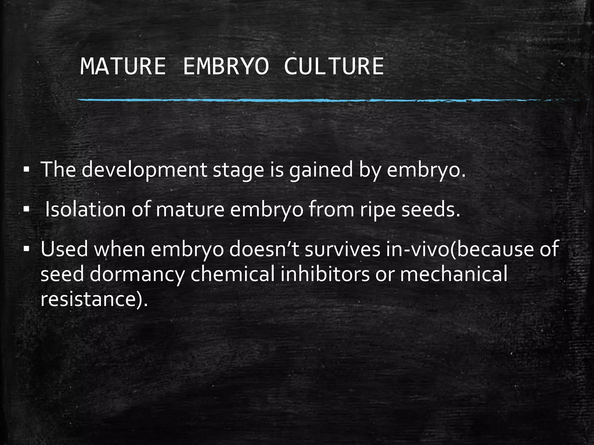Embryo culture and its application | PPTX