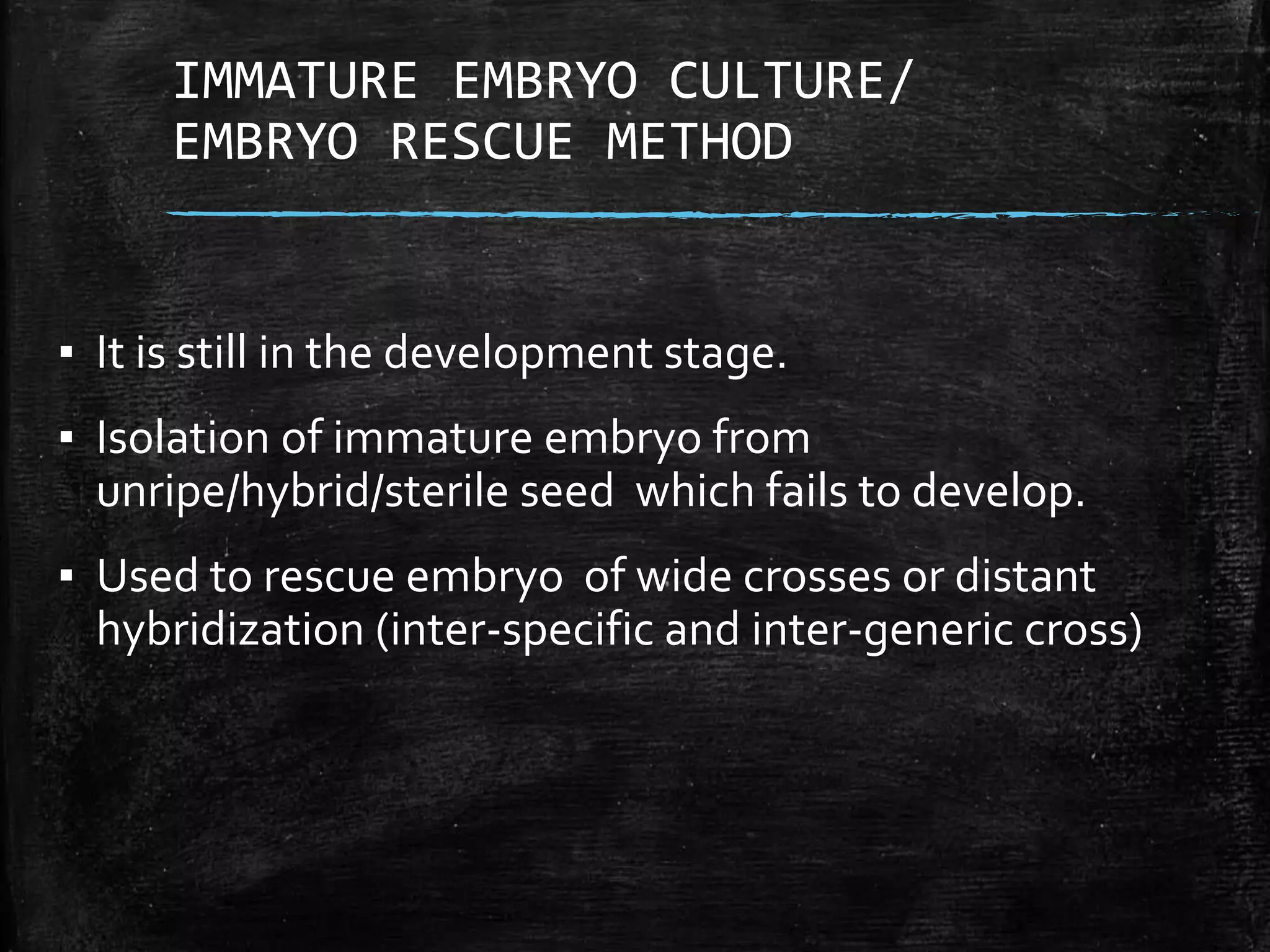 Embryo culture and its application | PPTX