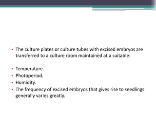 Embryo culture & application; embryo rescue | PPTX