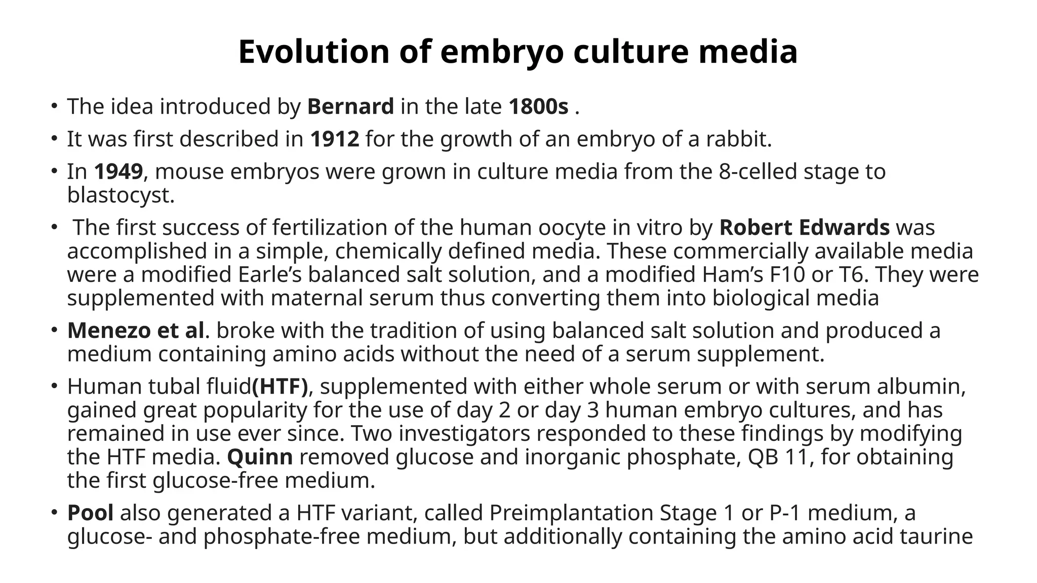 embryo culture media, types and composition | PPTX