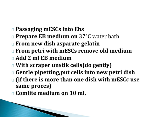Embryoid body formation | PPT