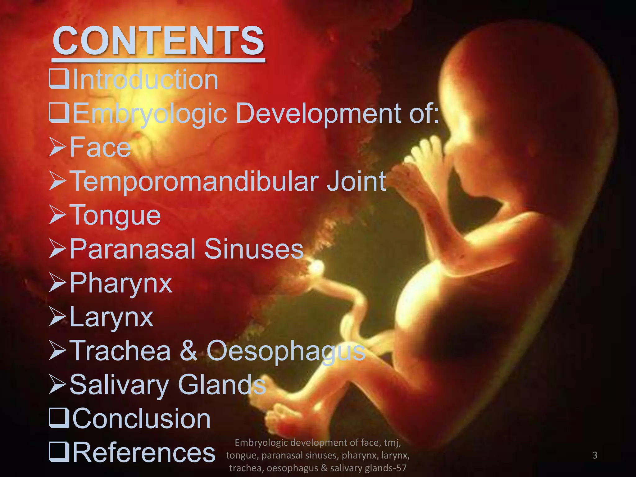 Embryology of face, tmj, tongue, paranasal sinuses, pharynx, larynx ...