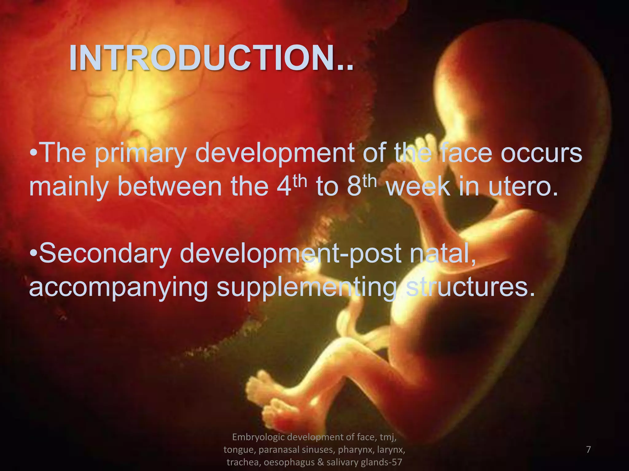 Embryology of face, tmj, tongue, paranasal sinuses, pharynx, larynx ...